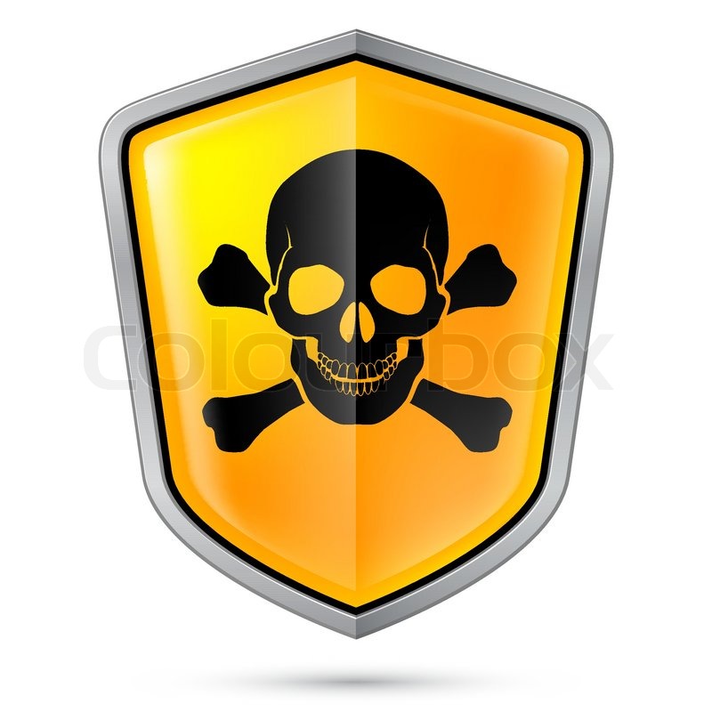Warning sign on shield, indicating of ... | Stock vector | Colourbox