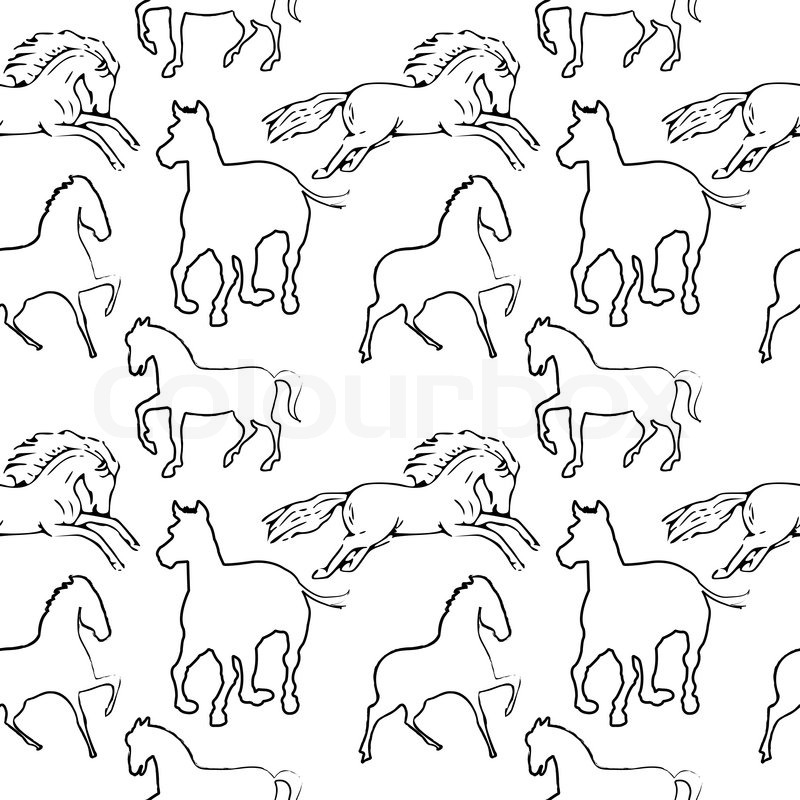 Horse pattern, abstract seamless ... | Stock vector | Colourbox