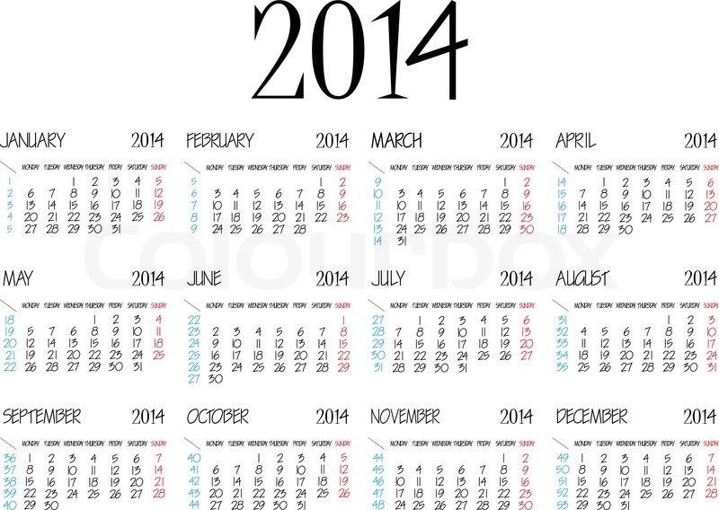 2014 3 Very Small Calendar