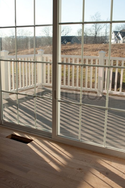 Modern home interior with sliding glass ... | Stock image | Colourbox