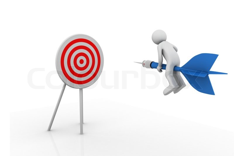 Target with 3d man. Success concept. 3d ... | Stock image | Colourbox