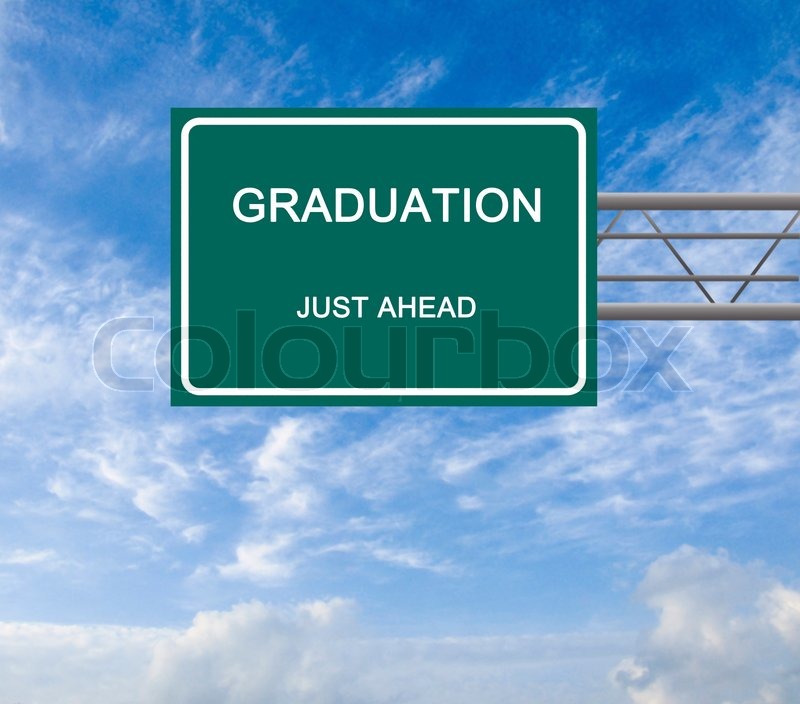 Road sign to graduation | Stock image | Colourbox