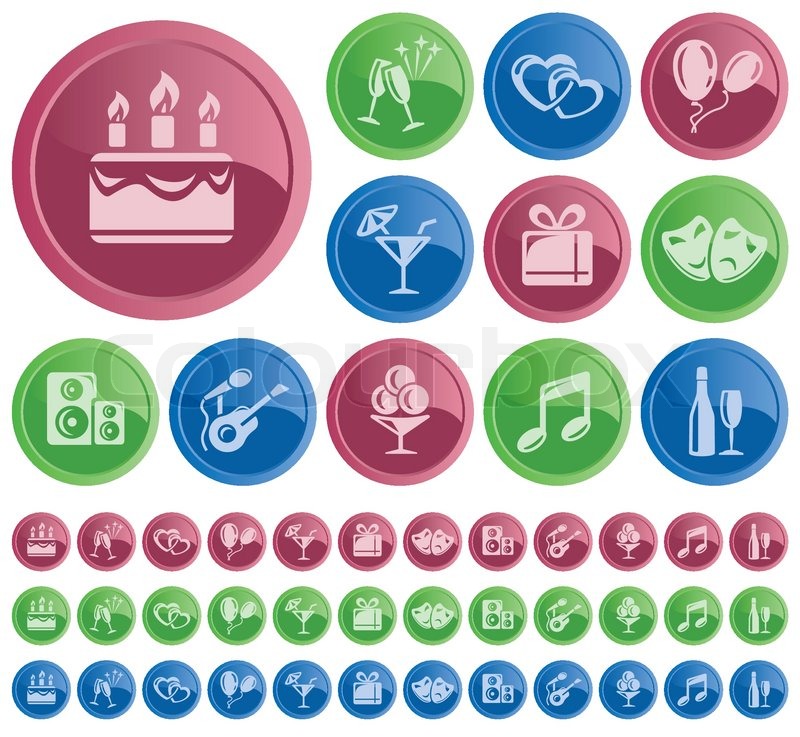 Party button set | Stock vector | Colourbox