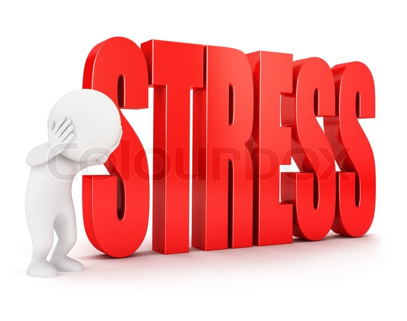 3d white people stress, isolated white ... | Stock image | Colourbox