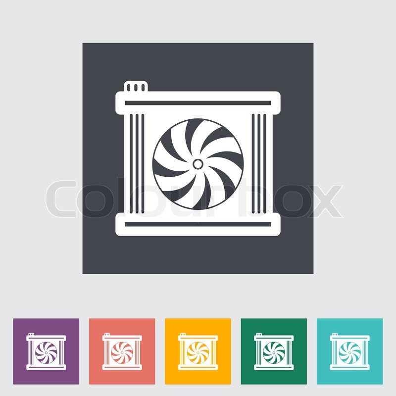 Radiator fan flat icon | Stock vector | Colourbox