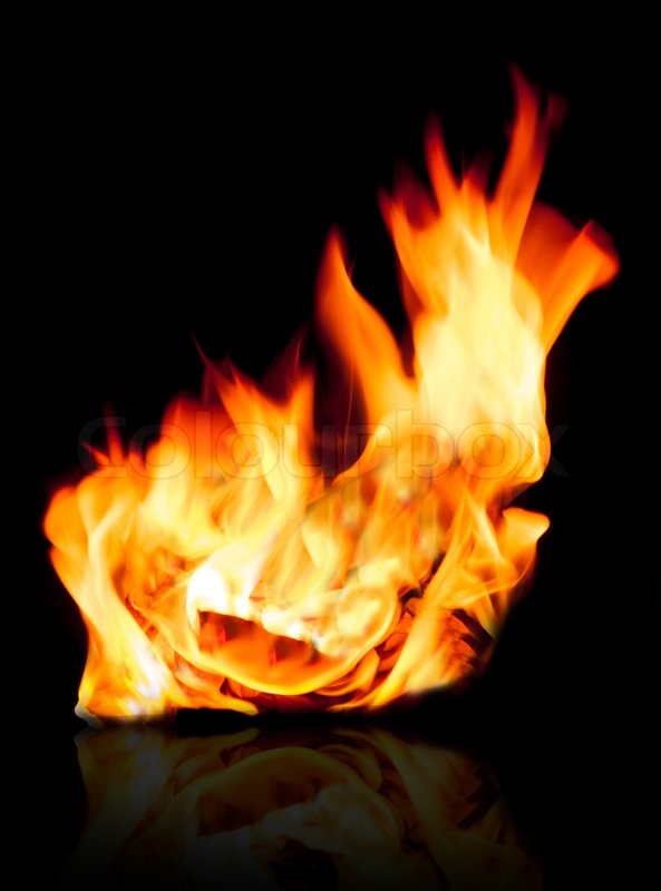 Feuer Flammen auf einem schwarzen ... | Stock Bild | Colourbox