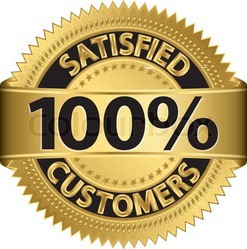 100 percent satisfied customers golden ... | Stock vector | Colourbox