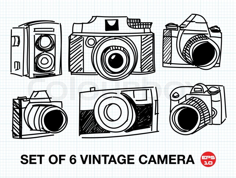 Doodle Vintage Camera | stock vektor | Colourbox