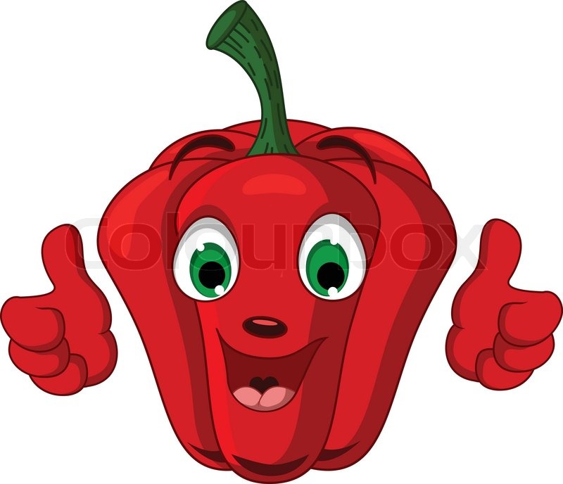 Vector illustration of green paprika ... | Stock vector | Colourbox