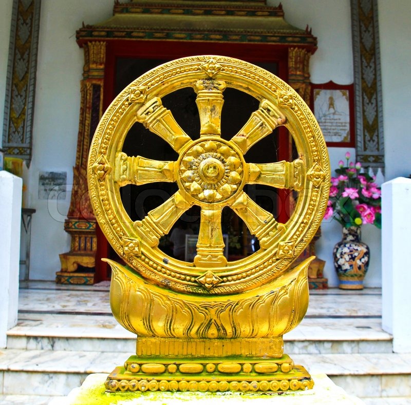 Gold Thammachak Symbol des Buddhismus | Stock Bild | Colourbox