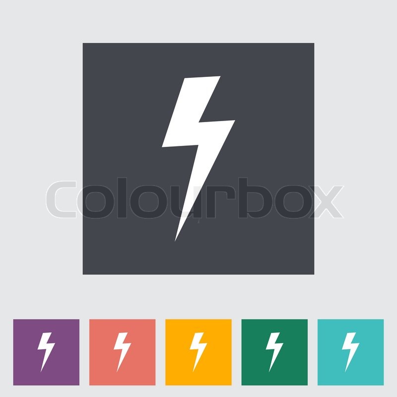 Blitz einzigen flachen icon | Stock-Vektor | Colourbox