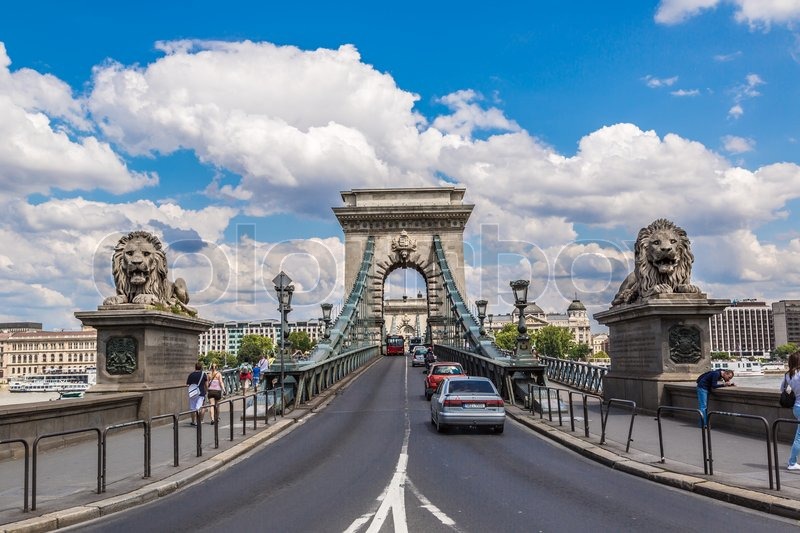 The Szechenyi Chain Bridge is a ... | Stock image | Colourbox