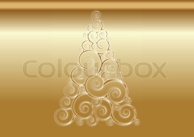 GOLD SWIRL CHRISTMAS TREE | Stock vector | Colourbox
