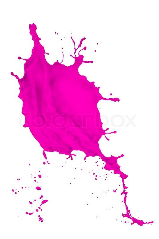 Magenta paint splash isolated on white ... | Stock image | Colourbox