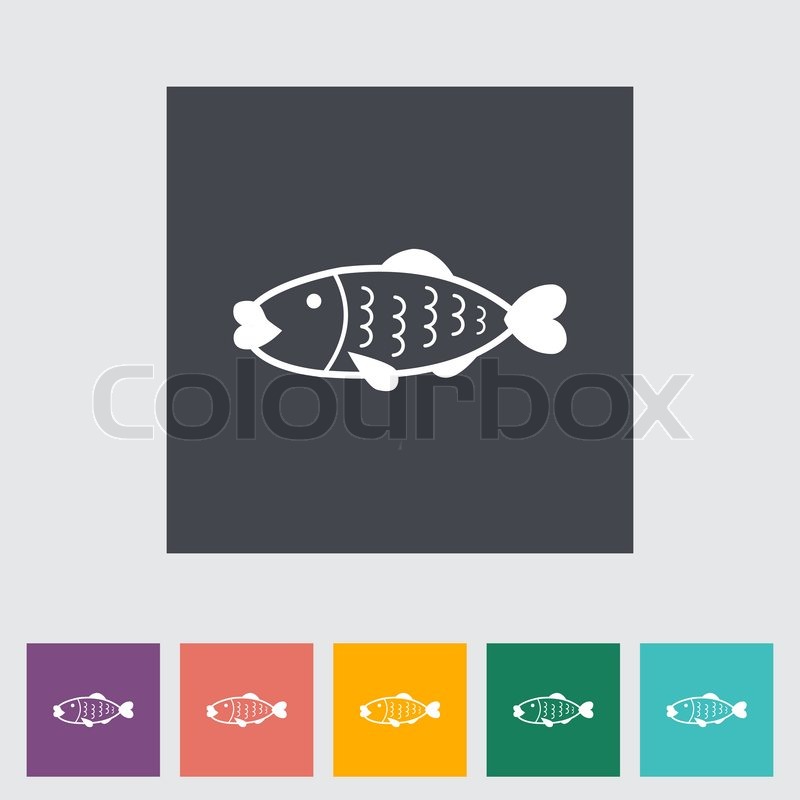 Fish. Single icon. Vector ... | Stock vector | Colourbox