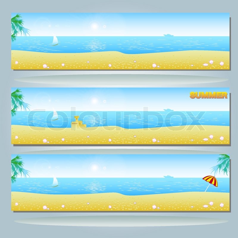 Sommer-Banner mit Strand | Stock-Vektor | Colourbox