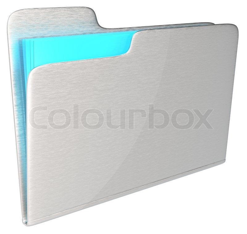 Abstract Brushed metal folder with blue ... | Stock image | Colourbox