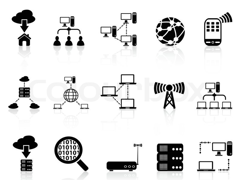 Isolated computer communication icons ... | Stock vector | Colourbox