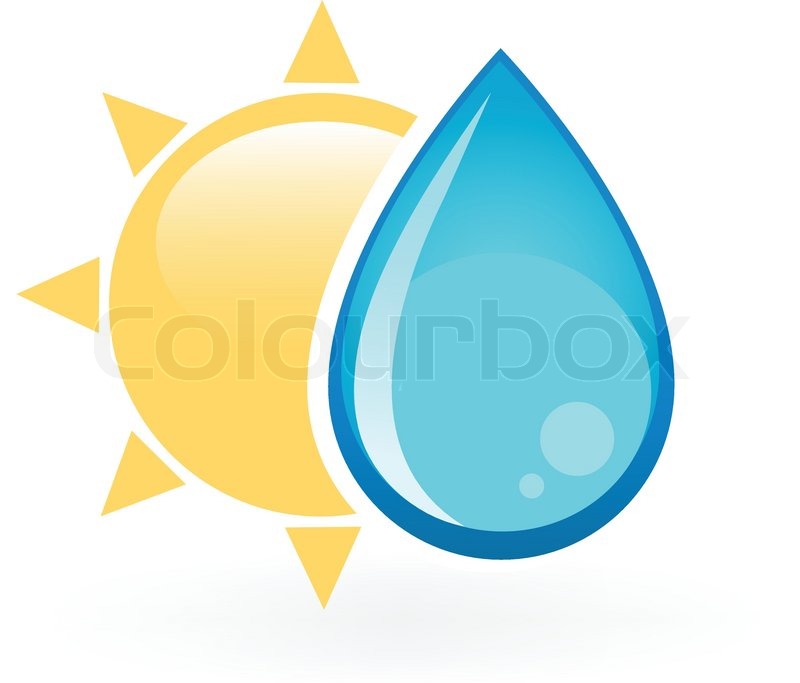 A sun and rain weather icon. | Stock vector | Colourbox