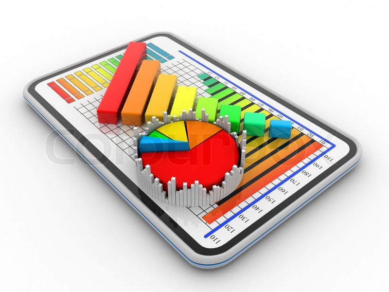 Computer tablet showing a spreadsheet | Stock image | Colourbox