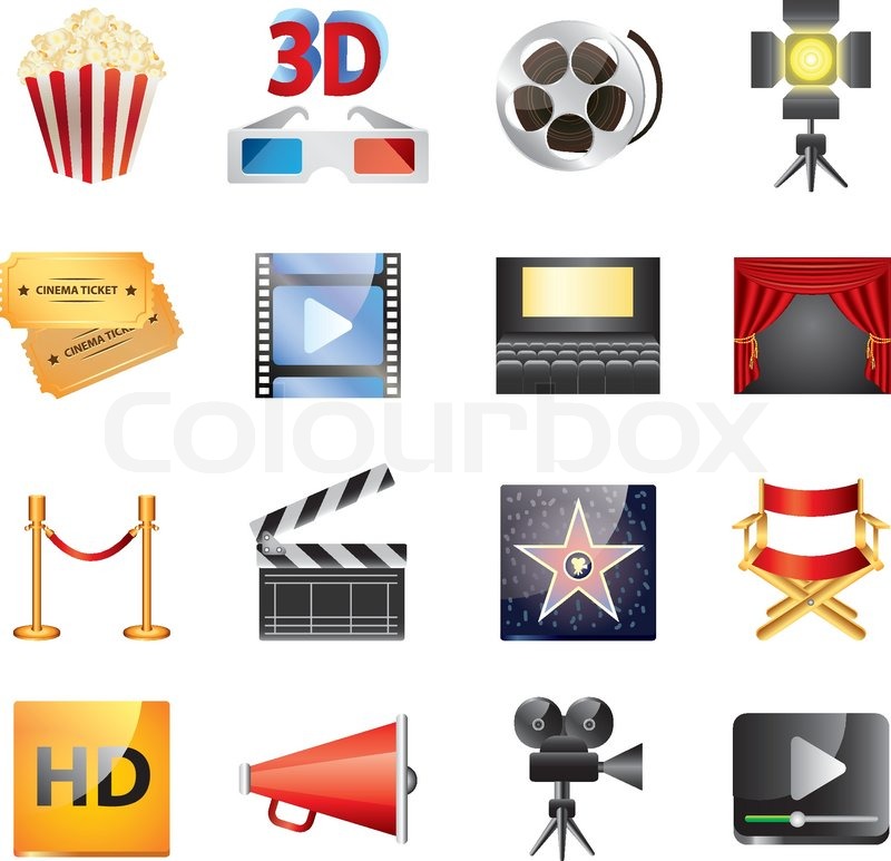 Beliebte Kino Icons Vektor-Satz | Stock-Vektor | Colourbox