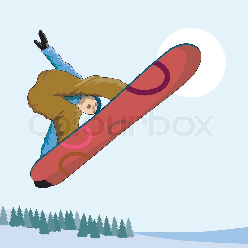Illustration of a person snowboarding ... | Stock vector | Colourbox
