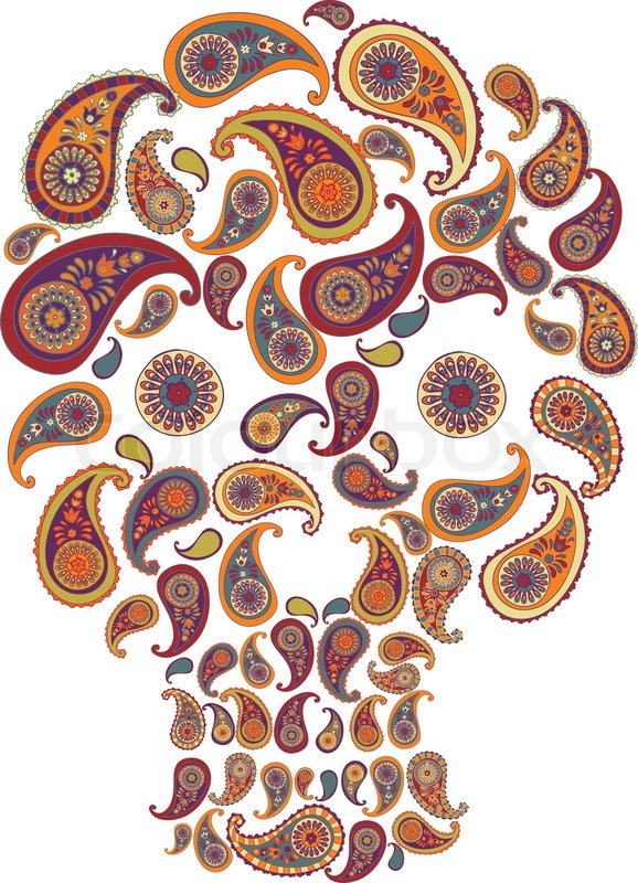 Skull made from paisley | Stock vector | Colourbox