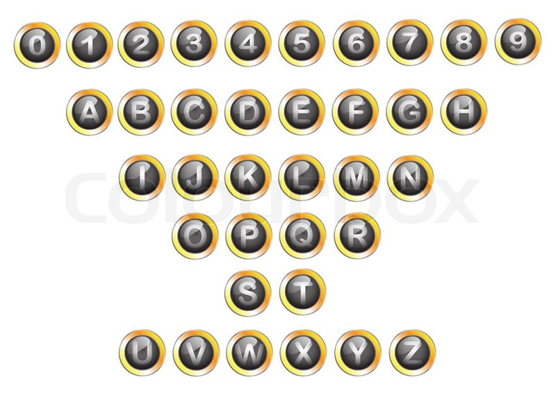 Reihe von Icons mit Zahlen und ... | Stock-Vektor | Colourbox