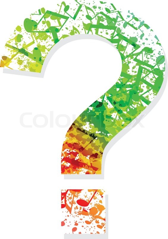 Music theme grungy font. Question mark | Stock vector | Colourbox