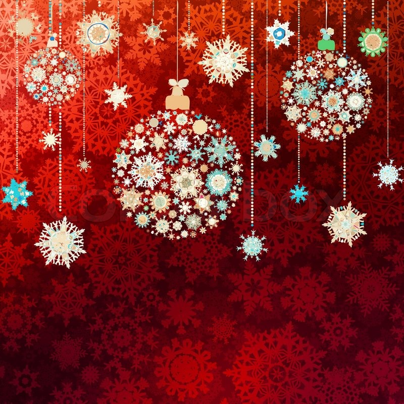 Red christmas background, vector ... | Stock vector | Colourbox