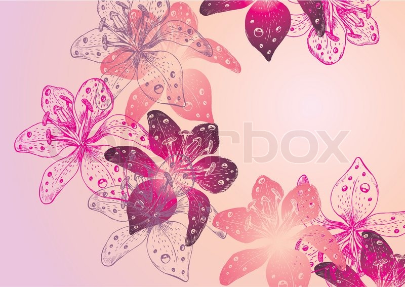 Flower background for postcard with ... | Stock vector | Colourbox