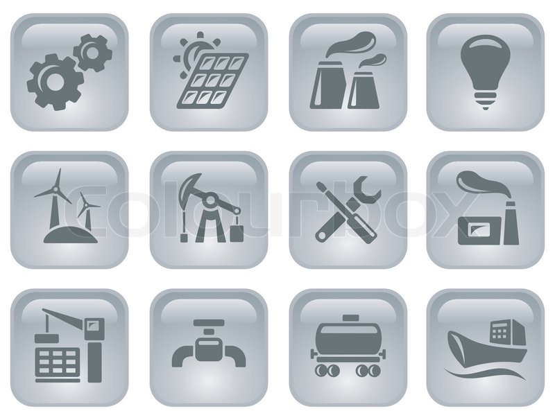 Industrial button set | Stock vector | Colourbox