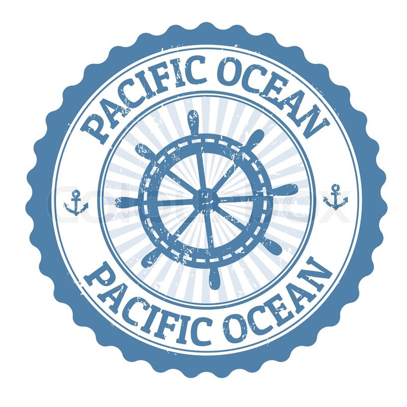 Pacific Ocean stamp | Stock vector | Colourbox