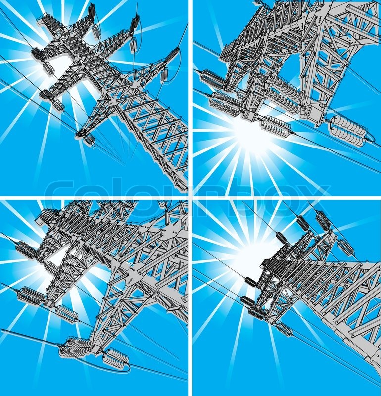 Power Transmission Line, vector ... | Stock Vector | Colourbox