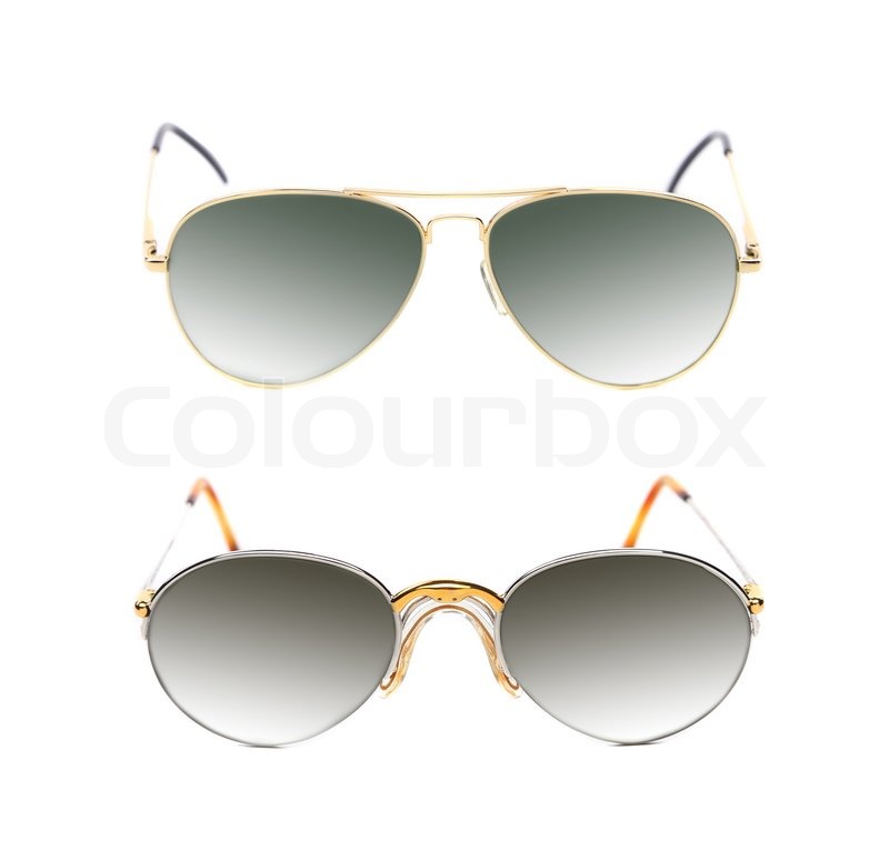 Two pair of sunglasses. Isolated on a ... | Stock image | Colourbox