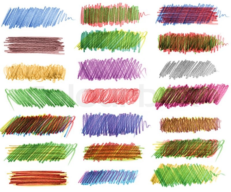 Pencil drawing. Strokes of colored ... | Stock image | Colourbox