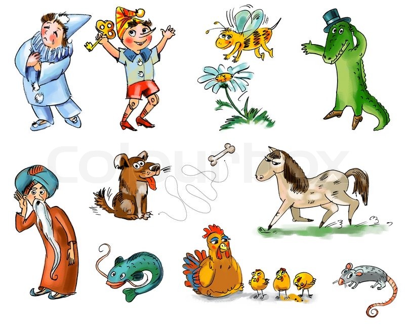 Set von Märchenfiguren und Tiere ... | Stock Bild | Colourbox