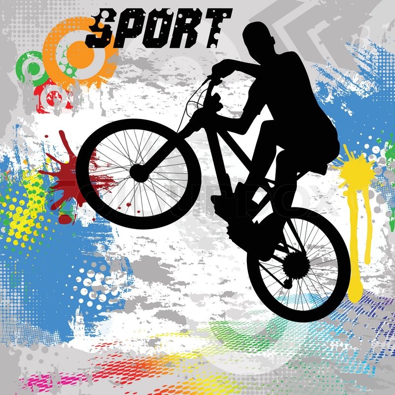 BMX cyclist vintage poster | Stock vector | Colourbox