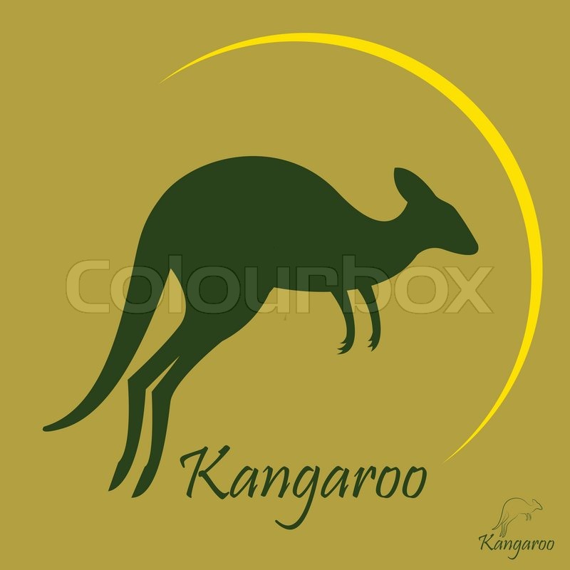 Vector image of an kangaroo on a brown ... | Stock vector | Colourbox