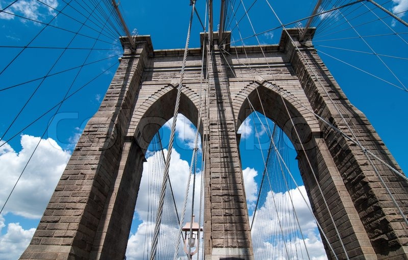 Powerful structure of Brooklyn Bridge ... | Stock image | Colourbox