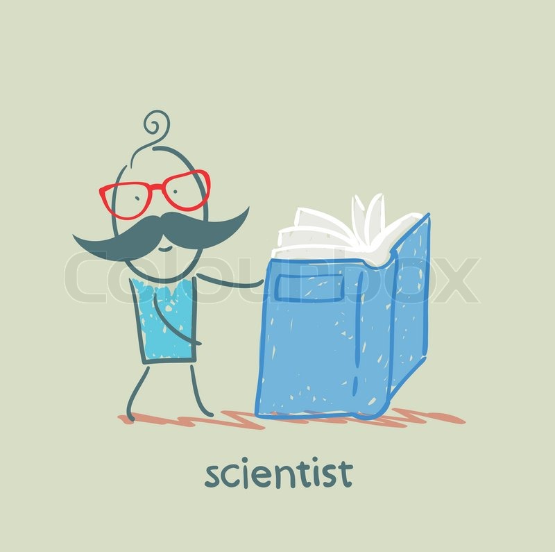 Scientist reading a book | Stock vector | Colourbox