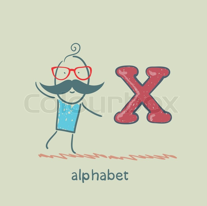 Man standing with a letter of the ... | Stock vector | Colourbox