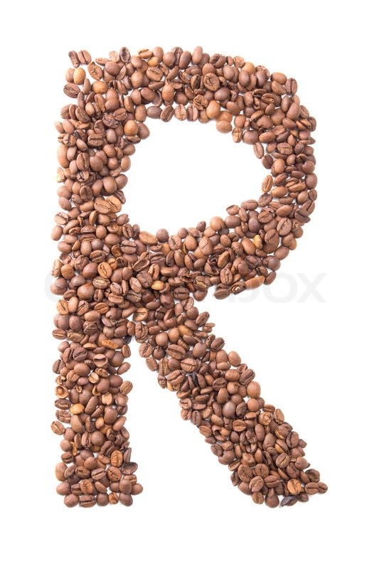 Letter r, alphabet from coffee beans ... | Stock image | Colourbox