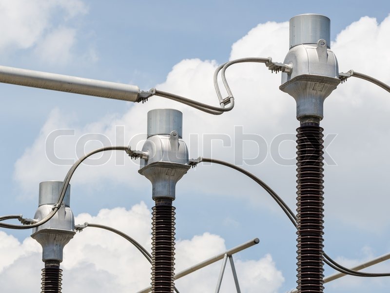 Elements of an electrical substation | Stock image | Colourbox