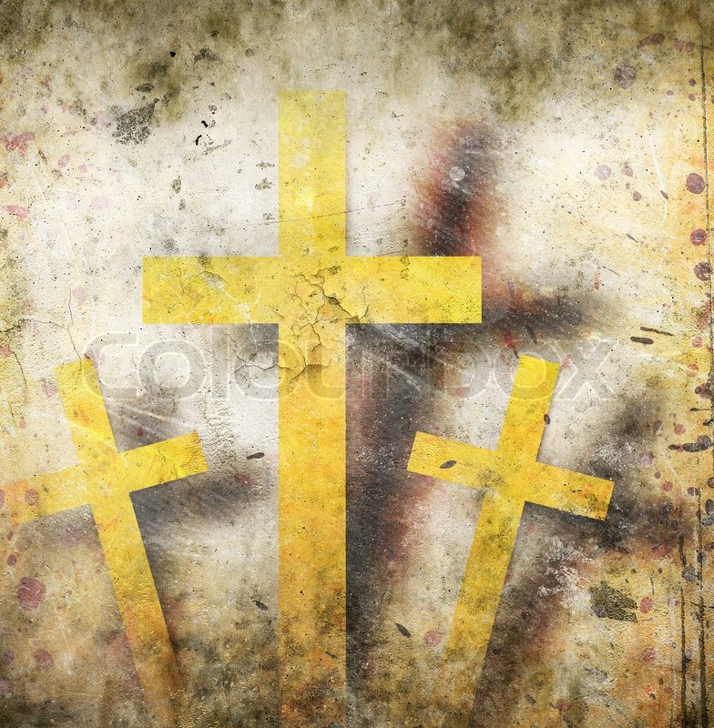 Cross on abstract grunge background | Stock image | Colourbox