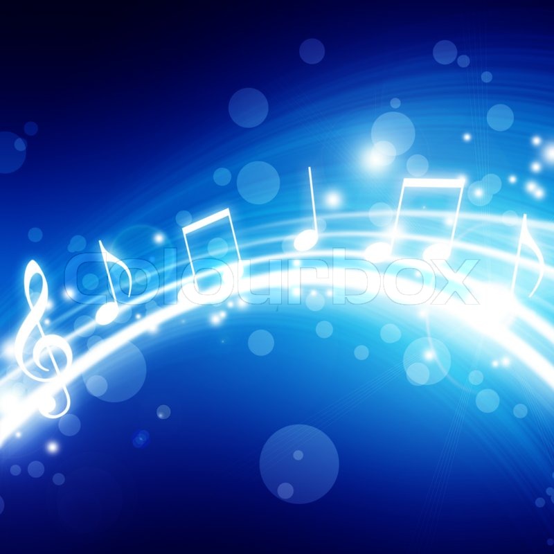 Glowing background with musical notes | Stock image | Colourbox