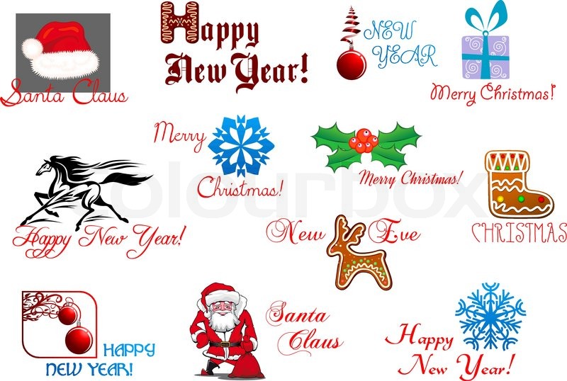 Nytår og julen symboler | Stock vektor | Colourbox