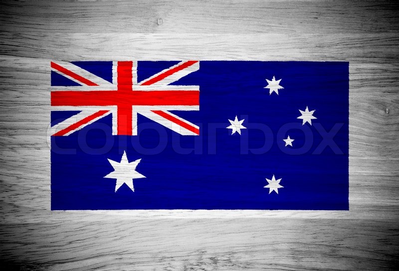 Australien flag på træ tekstur | Stock foto | Colourbox