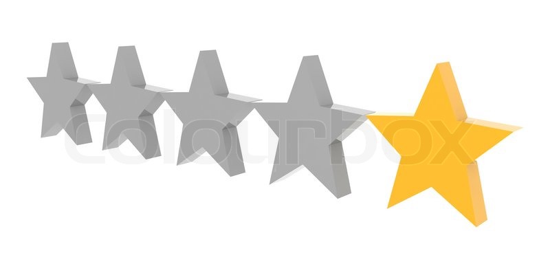 One star rating. Concept 3D ... | Stock image | Colourbox