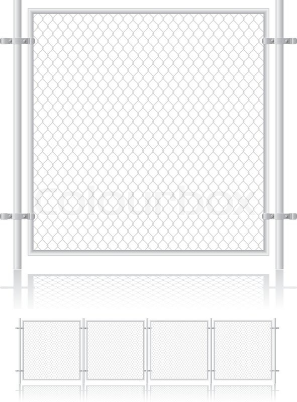 Fence made of wire mesh vector ... | Stock vector | Colourbox